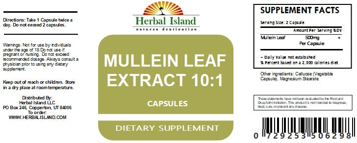 Mullein Leaf Capsules – Herbal Island